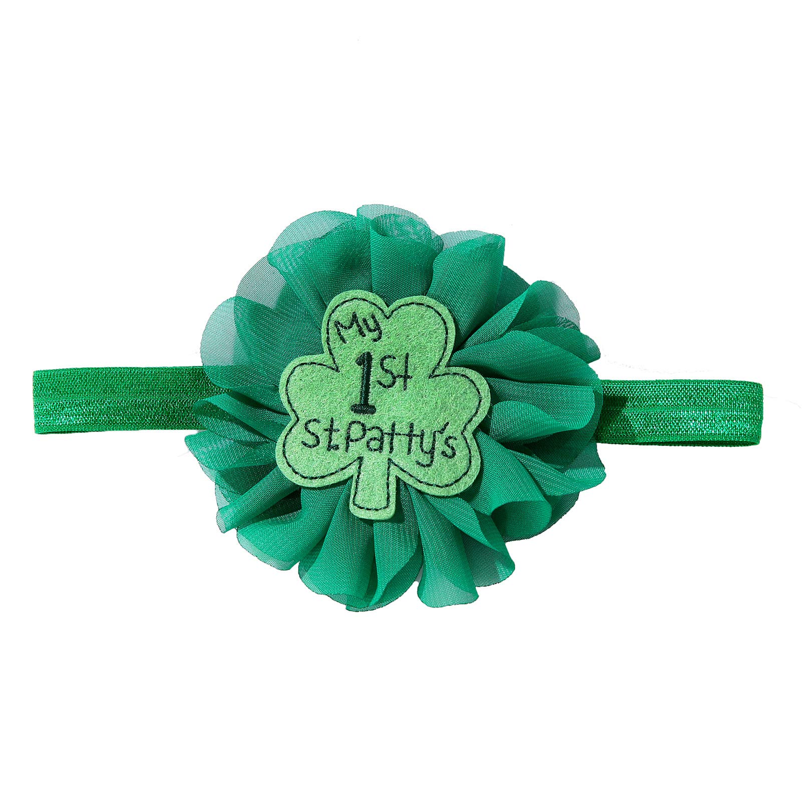JiaDuo Baby Girls 1st St Patricks Day Headband Bow Infant Green Shamrock Clover Hair Accessories