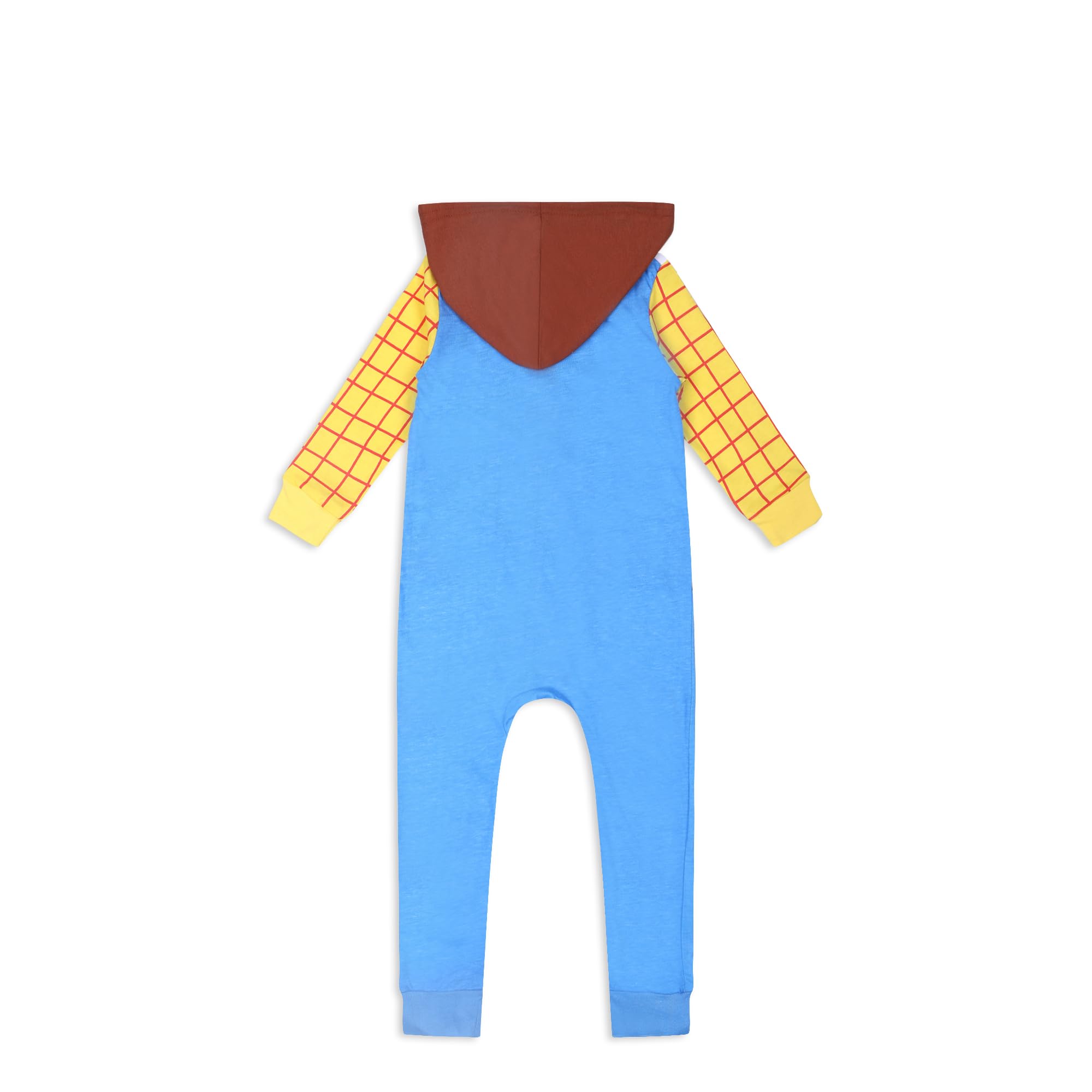 Disney Toy Story Boy's Woody Hooded Coverall Creeper, 100% Cotton, Yellow, Size 24M
