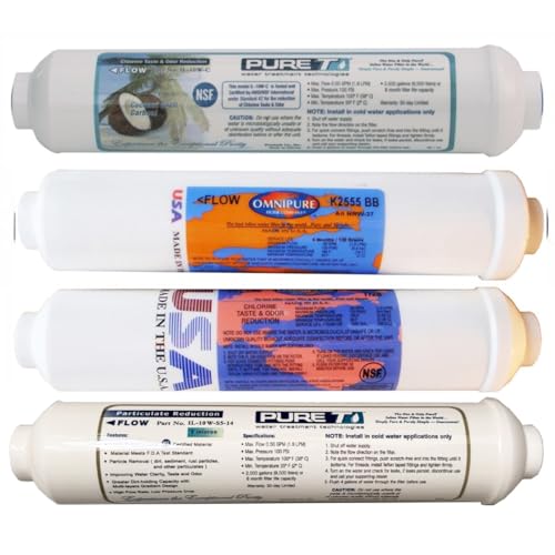 4 Filter Inline Set for 5-stage Universal Countertop RO Reverse Osmosis System
