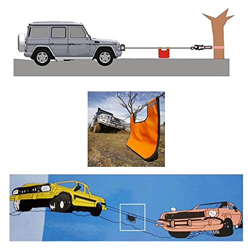 Comily Plus+ Off Road Recovery Winch Weight Bag,Safety Strong Durable PVC Winch Rope Dampener Blanket with Pocket-Light Orange Color