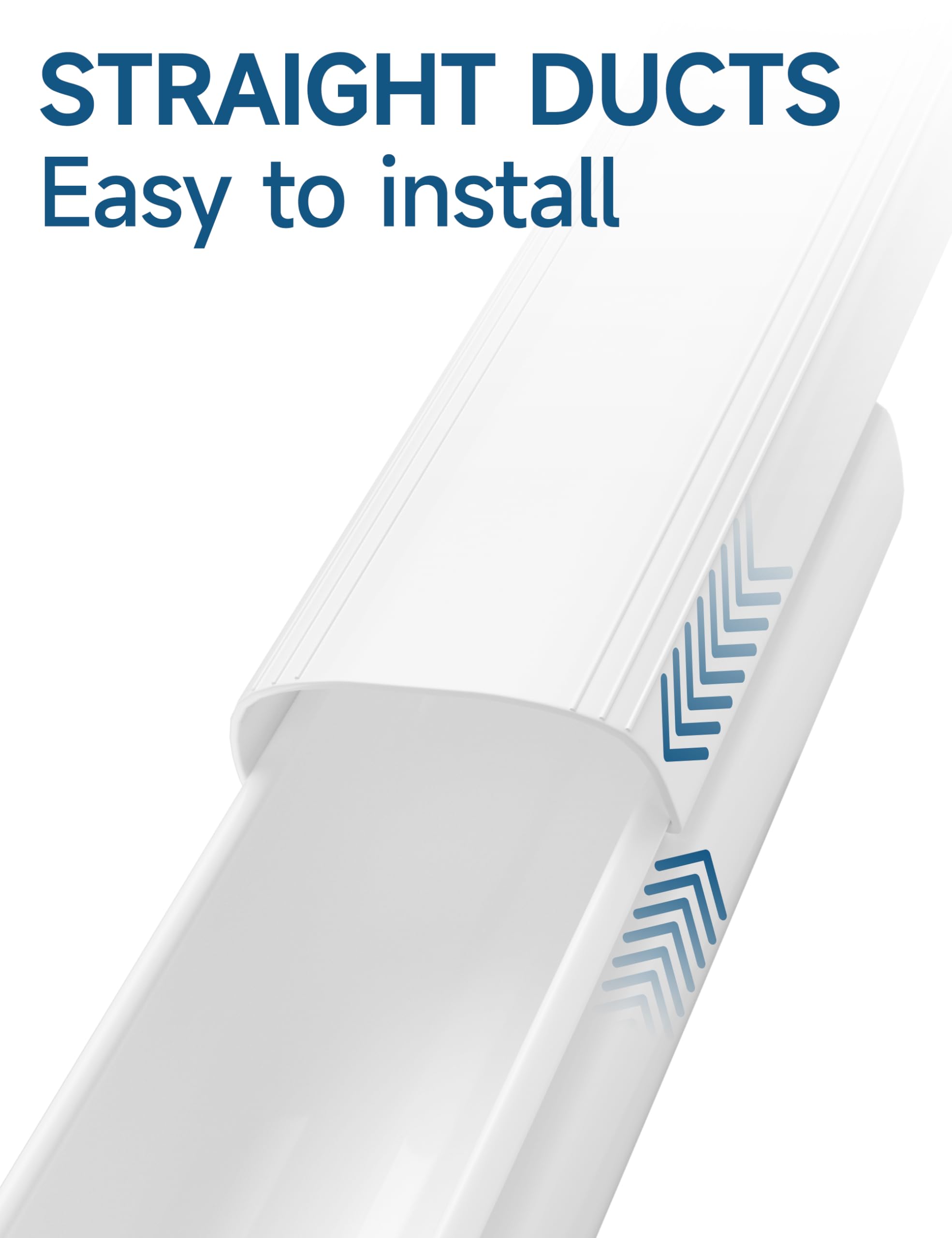 4" 7.5Ft Mini Split Line Set Cover Kit, PVC Decorative Line Set Cover for Mini Split Air Conditioners, Central AC and Heat Pumps