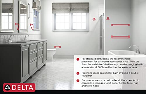 Delta Faucet 79956 Pivotal Wall Mounted Single Post Toilet Paper Holder with Shelf in Polished Chrome, Bath Accessories