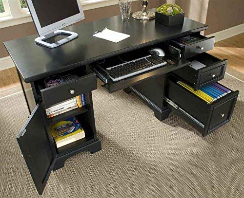 Bedford Black Pedestal Desk by Home Styles