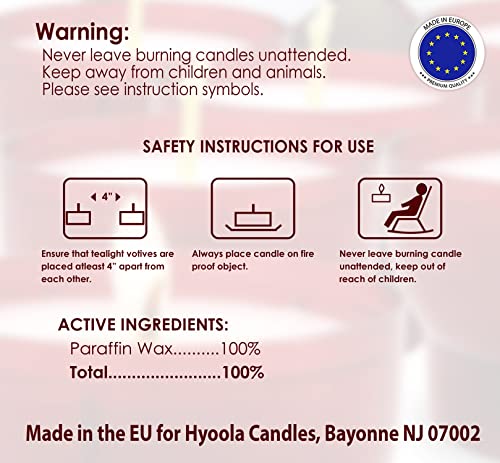 Hyoola Tea Lights Votive Candles Pack of 50 - White Votive Candles Bulk in Clear Plastic Cup - 7 Hour Burn Time Unscented Votive Candles - European Made
