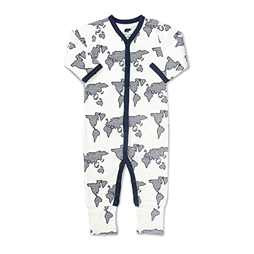 MONICA + ANDY Unisex Organic Cotton On The Go One-Piece Welcome to The World, White, 6-9 m