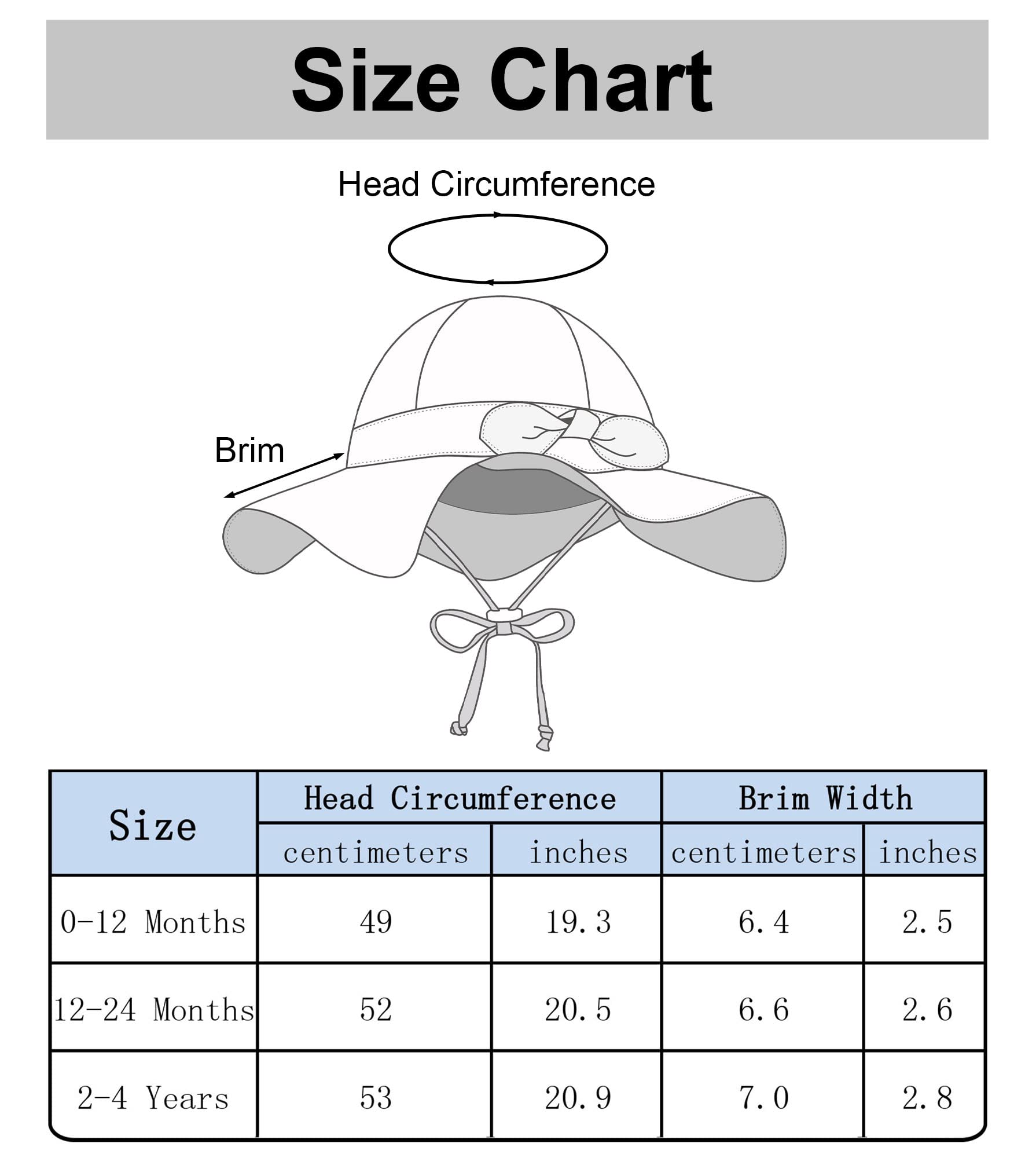 Baby Girl White Infant SPF Toddler Sun Hat with UPF 50+ Adjustable Baby Sunhat, 0-12 Months