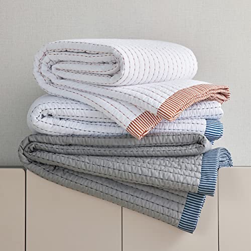 Bedsure White Quilt Queen Size and Queen Comforter Set Grey, Soft Quilt Bedding Set for All Seasons
