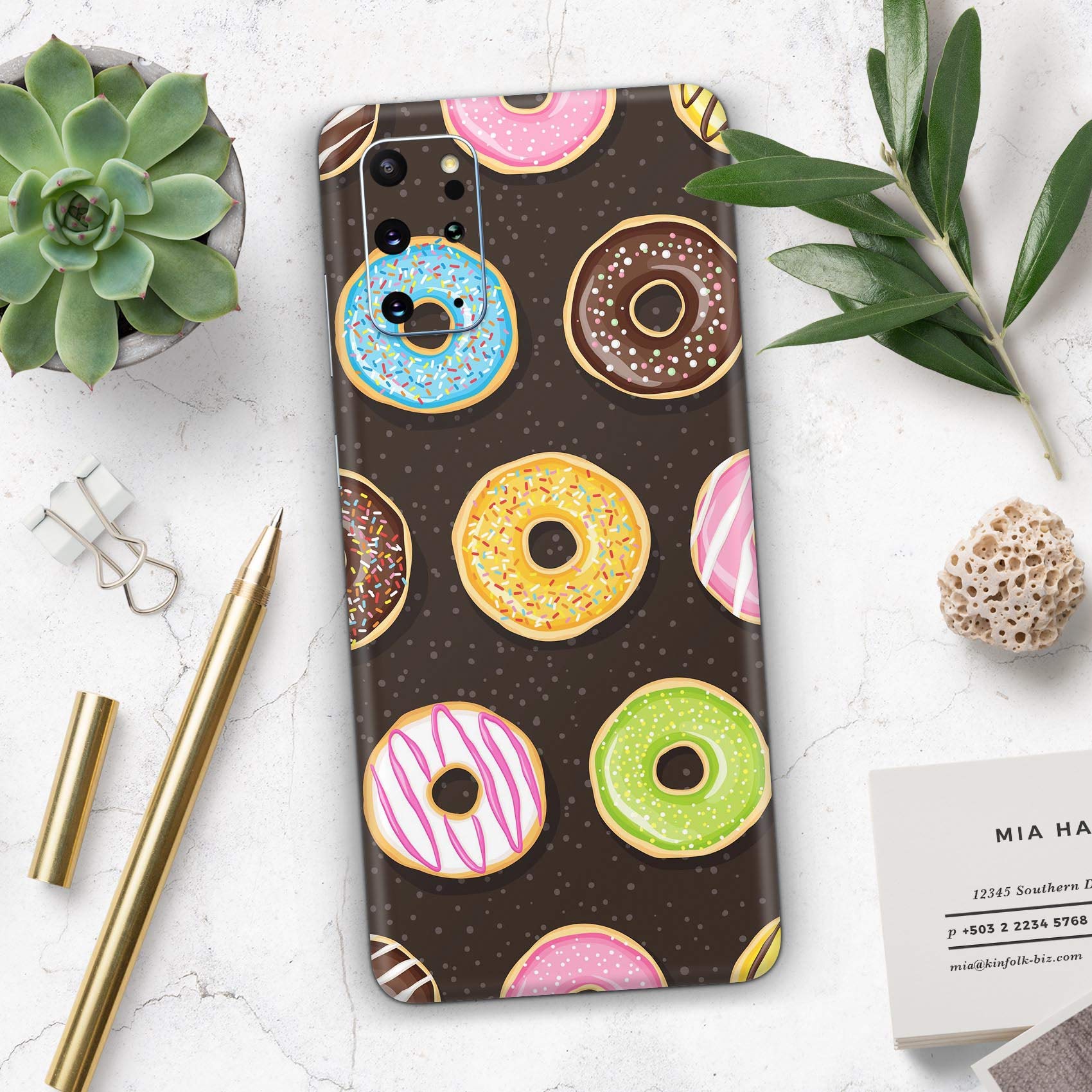 DesignSkinz Yummy Colored Donuts v2 Protective Vinyl Decal Wrap Skin Cover Compatible with The Samsung Galaxy S20 (Screen Trim & Back Glass Skin)