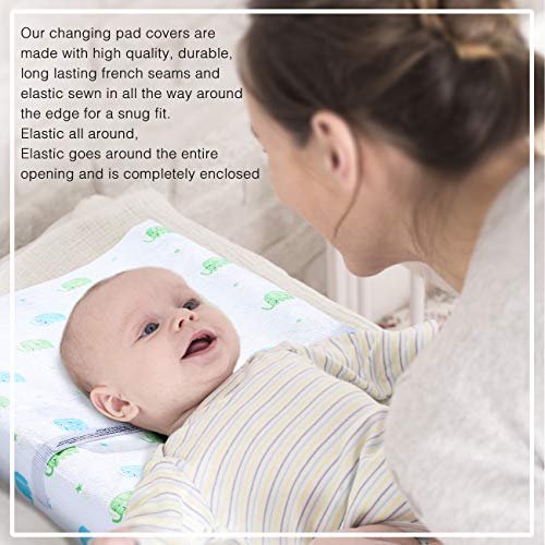 Entyle Changing Pad Covers - Ultra Soft Plush Baby Changing Table Cradle Sheets, 32"x16" Wipeable Stretchy Diaper Pad Covers for Infants Baby Boys Girls (White)