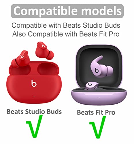 6 Pairs Replacement Silicone Ear Tips Compatible with Beats Studio Buds / Fit Pro, S/M/L 3 Size Earbuds Eartips Flexible Rubber Gel Cover Skin Accessories for Beat Studio Buds - Silicone Black
