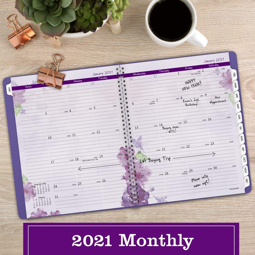 2021 Monthly Planner by AT-A-GLANCE, 8-1/2" x 11", Large, Beautiful Day, Lavender (938P-900-21)