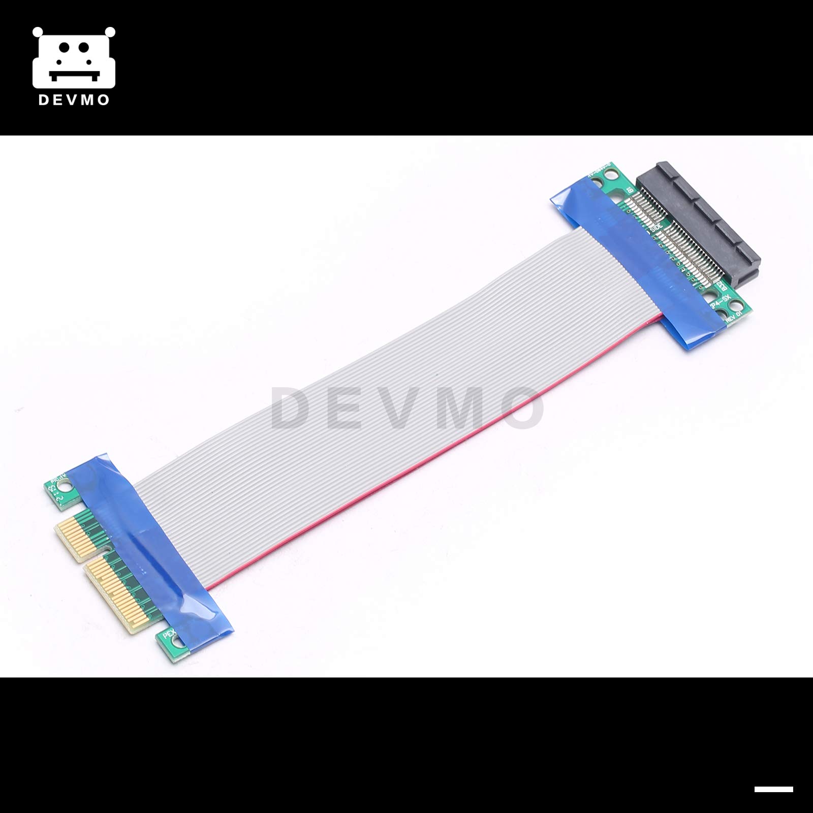 DEVMO PCI-Express 4X Riser Cable Premium PCI-E Port Extension Extender Card 19CM