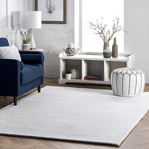 nuLOOM Faux Rabbit Soft Solid Shag Area Rug, 4' x 6', White