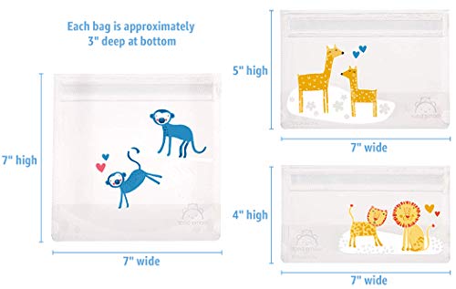 Amazon Brand - Mama Bear Reusable Snack Bags, One Size, 6-pack