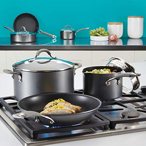 Circulon 84566 Elementum Hard Anodized Nonstick Griddle Pan/Flat Grill, 11 Inch, Oyster Gray