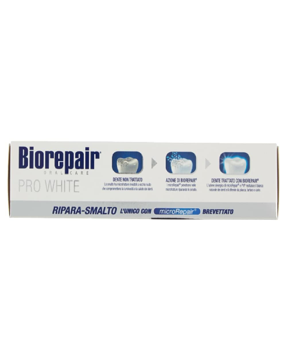 Biorepair: "Pro White" Whitening Toothpaste with microRepair - 2.5 Fluid Ounce (75ml) Tubes (Pack of 2) [ Italian Import ]
