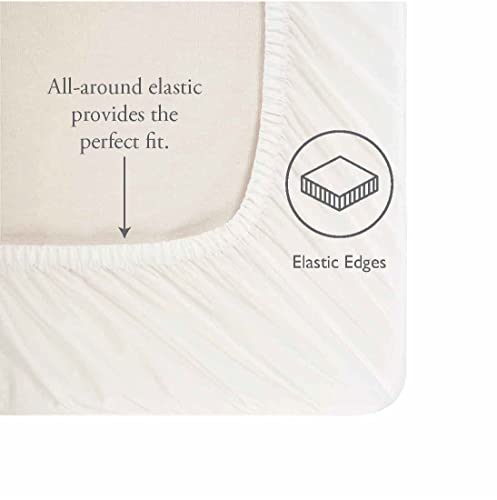 Laura Ashley Home - Queen Sheets, Soft Sateen Cotton Bedding Set - Sleek, Smooth, & Breathable Home Decor, Winnie Grey