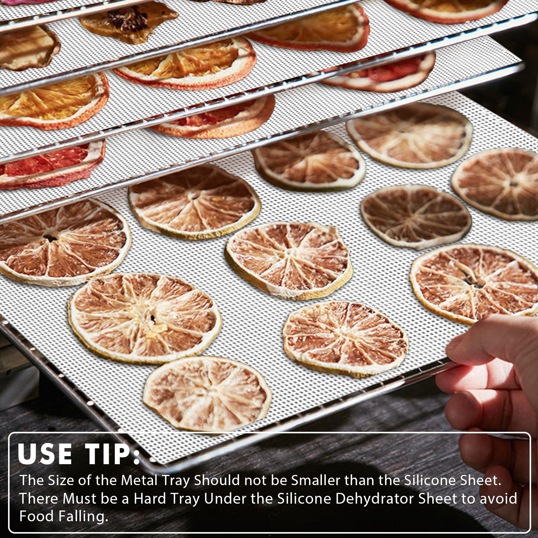3PCS Silicone Dehydrator Sheets,Fruit Leather Silicone Dehydrator Mats Compatible with Cosori CP267-FD, Non-Stick Food Dehydrator Mats for Fruits Meat Vegetables Herbs