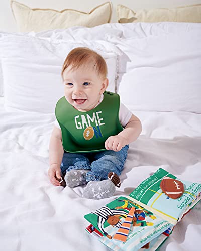 Football Silicone Bib and Rattle Rattle