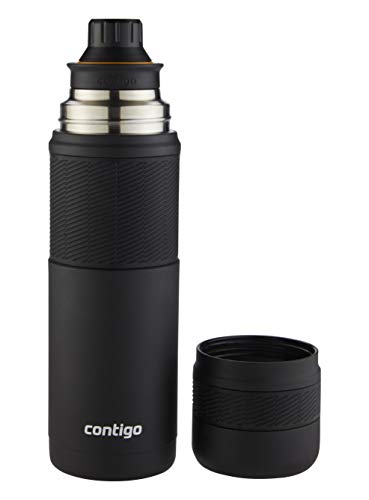 Contigo Thermal Bottle Thermalock Travel Mug, Stainless Steel Thermal Mug, Vacuum Flask, Leakproof, Coffee Mug with BPA Easy-Clean Lid, Matte Black, 740 ml