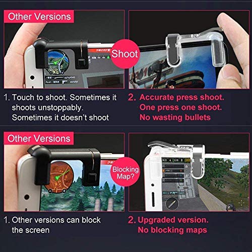 Generic PUBG Fire Button Mobile Controller, Metal Game Triggers, Sensitive Shoot Aim Buttons L1 R1 Trigger Controller for All Android and iOS Phones - Metal