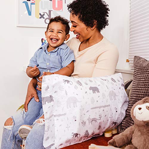 WeeSprout Toddler Pillow - Organic Cotton Shell & Pillowcase, Small Kids Pillow for Sleeping & Travel, Soft & Supportive Polyfiber Filling, Machine Washable, 18 x 13 x 3, White