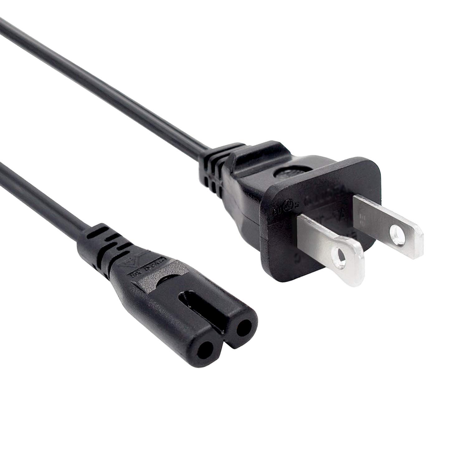 8ft 2 Prong Power Cord Replacement for Sony PlayStation 2 PS2 Slim Power Cord AC Cable