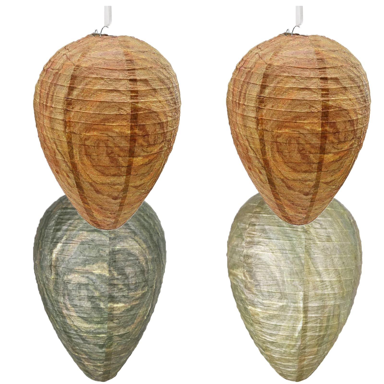 4 Pcs Wasp Nest Decoy Wasp for Outdoor Hanging, Home and Garden(2pcsYellow,1 Green, 1 Light Brown)