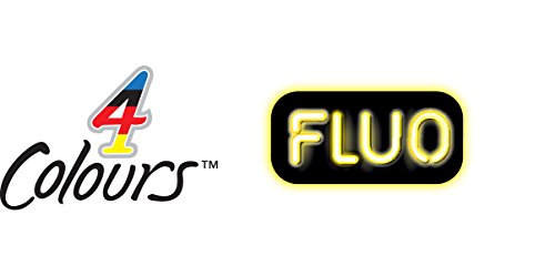 BIC 4 Colours Fluo Ballpoint Pen Black, Blue, Red and Fluorescent Yellow Ink Colours 1 Pack