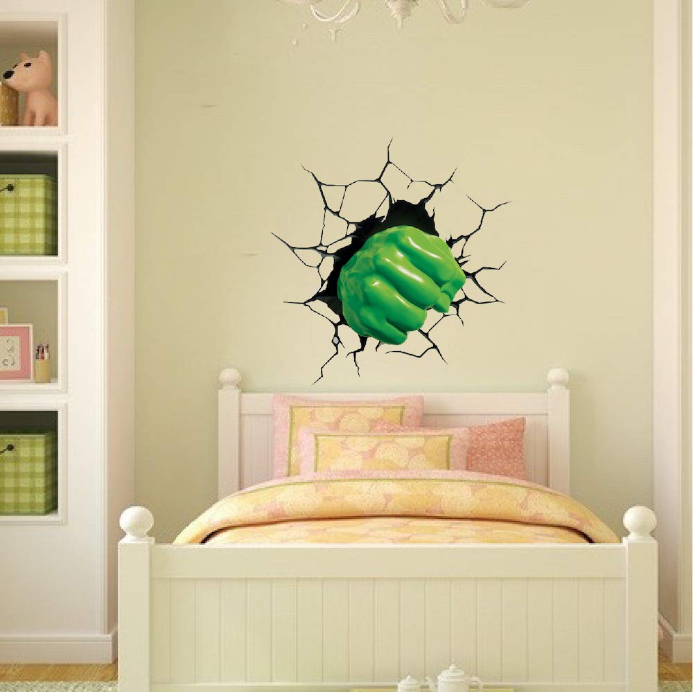 Fist Superhero Wall Decal Sticker - Fist Wall Decal Smash Wall Art Kids Bedroom Hero Wall Decor Superhero Sticker Removable Wallpaper Nursery Art, s39