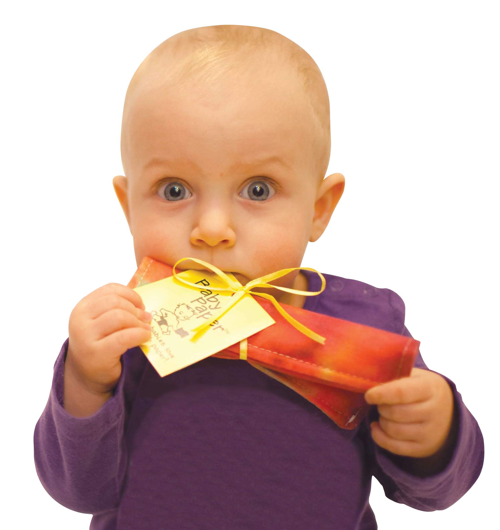 Baby Paper Original Crinkle Sensory Toy | Triangle, Yellow, Blue 3-Pack | Bright Colors, Washable, and Non-Toxic Crinkle Paper for Babies | Perfect Bow Gift Topper Reusable as a Crinkle Toy