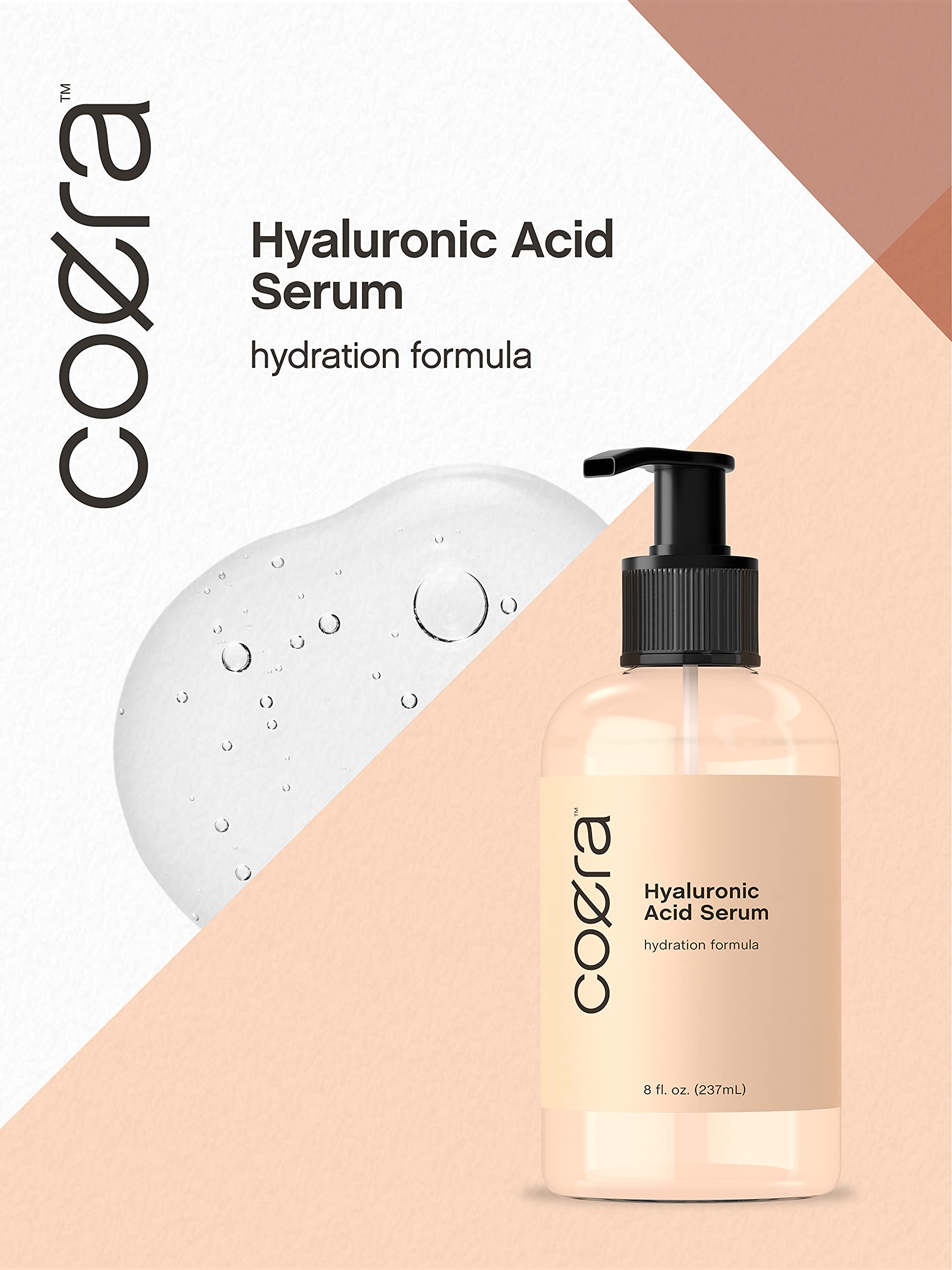 Coera Hyaluronic Acid Serum for Face & Skin | 8 oz | Paraben & SLS Free Moisturizer