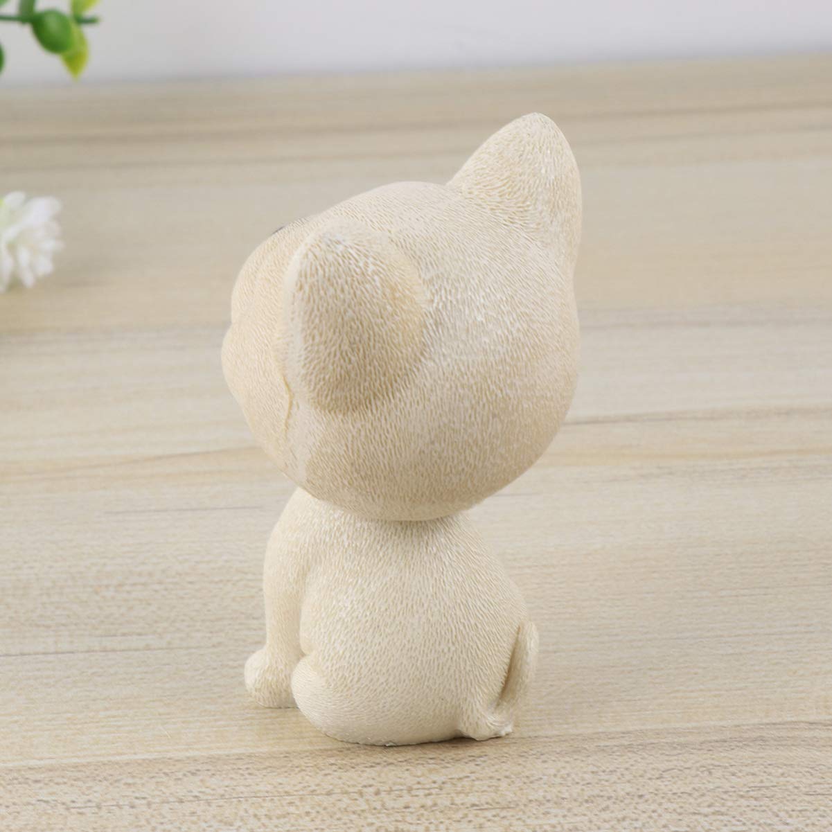 Amosfun Dashboard Nodding Heads Bobble Head French Bulldog Dog Car Dash Puppy Simulation for Car Vehicle Cake Decoration Decor Home Decorative