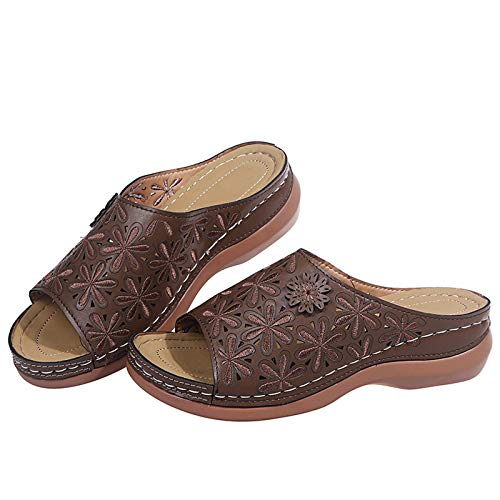 justHIGH Women's Open Toe Classic Roman Style Sandals Stretch Flatform Slide Sandal