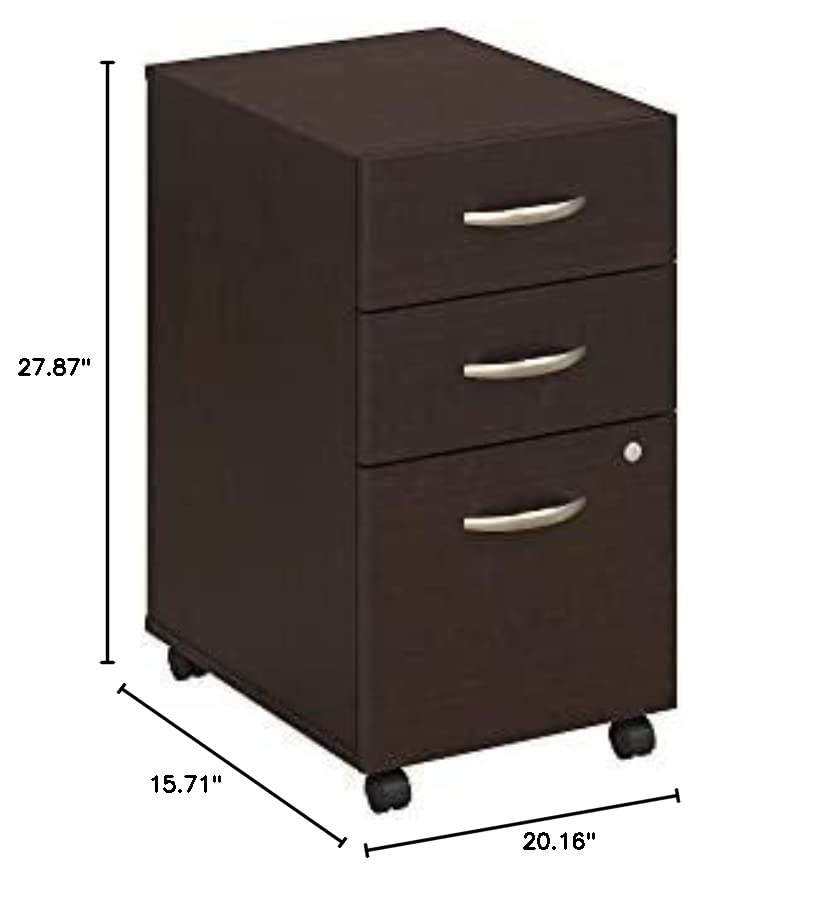 Bush Business Furniture Series C: 3 Drawer Pedestal, Mocha Cherry
