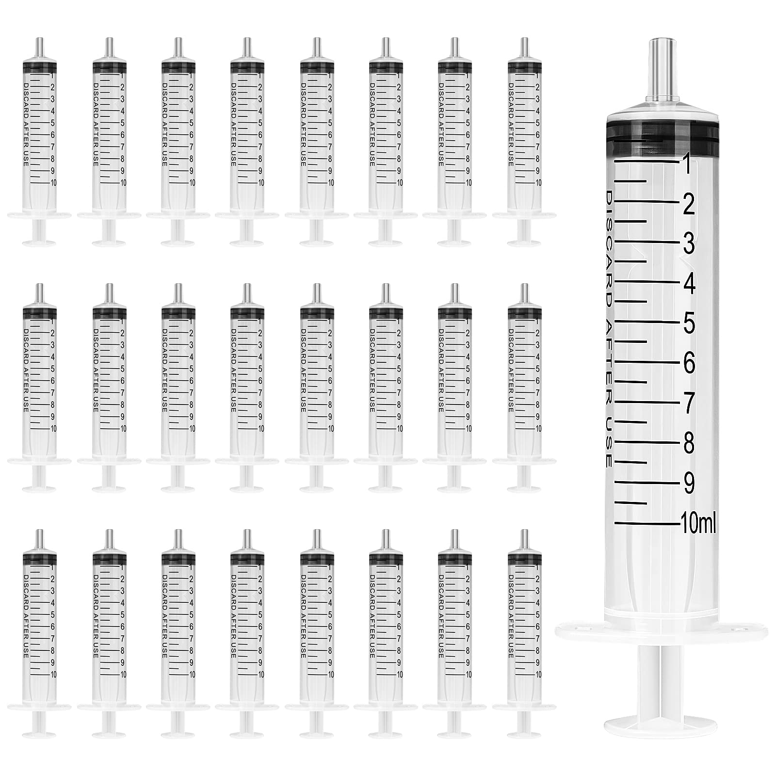40 Pack 10ml/cc Plastic Syringe Individually Sealed with Measurement for Scientific Labs, Measuring Liquids, Feeding Pets, Refilling, Oil or Glue Applicator