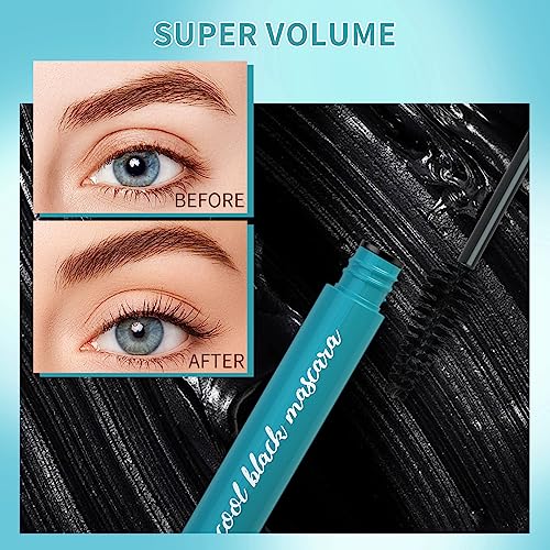 2 Pack New Thrive Liquid Mascara, Black Mascara for Natural Lengthening and Thickening Effect,Waterproof & Smudge-Proof Mascara, No Flaking/No Clumping