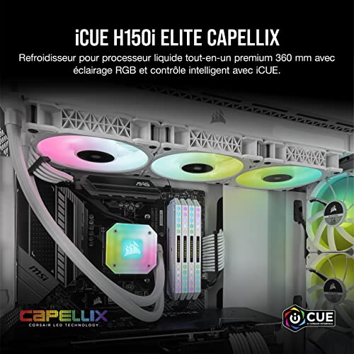 Corsair iCUE H150i Elite Capellix Liquid CPU Cooler - White