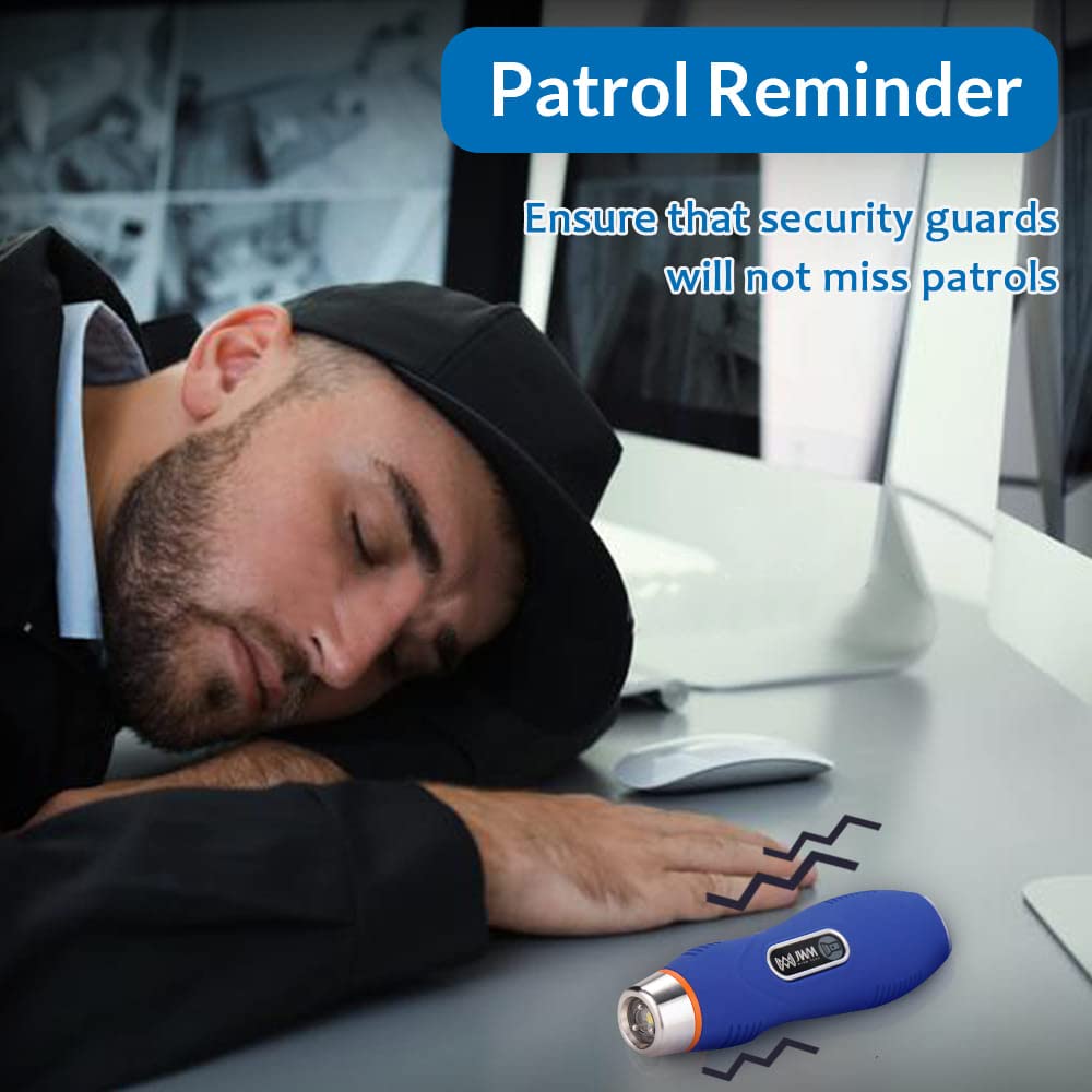 JWM Flashlight Security Guard Patrol System, iButton Touch Patrol Tour Reader with Free Cloud Software for Commercial Government Hotel Industrial, Pedometer+Alarm Clocks