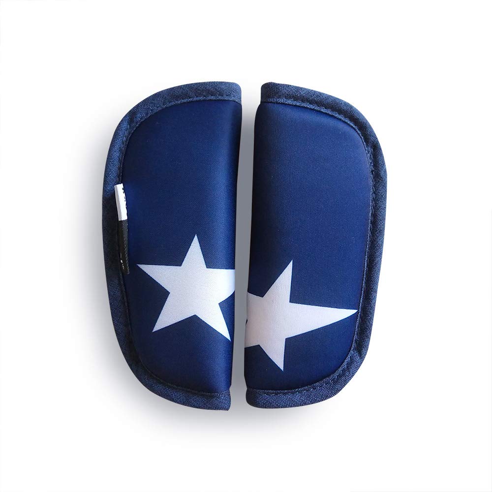 2 Piece Baby Stroller Strap Covers Universal Reversible Car Seat Soft Seat Belt Cushion Pad for Newborns Infants Kids (Blue)