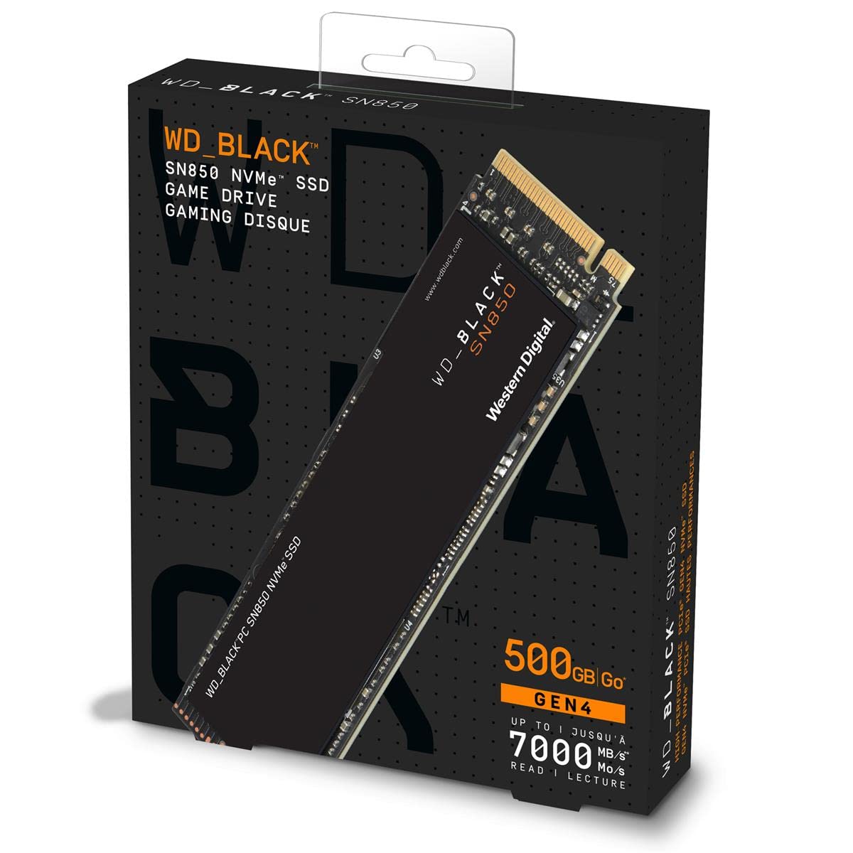 Western Digital WD 500GB WD_Black SN850 NVMe PCIe 4.0 M.2 Internal Gaming SSD Without Heatsink