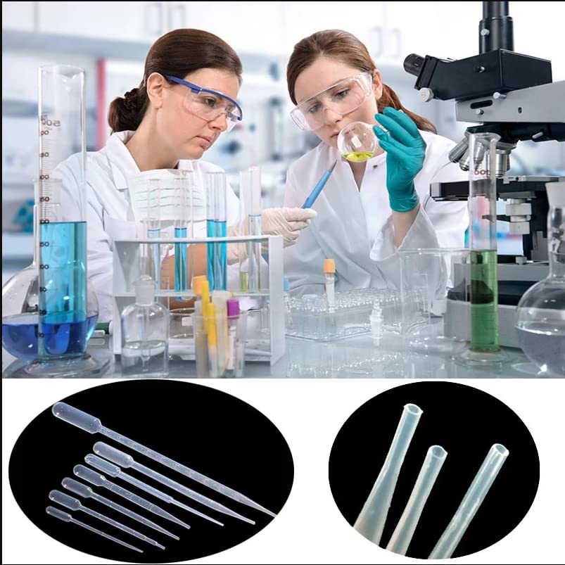 BIPEE 1ml(100pcs) Disposable Plastic Eye Dropper Transfer Pipettes Disposable Essential Oils Pipettes Calibrated Dropper Suitable for Science Laboratory, DIY Art