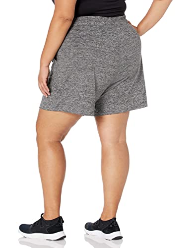 Amazon Essentials Women's Brushed Tech Stretch Short (Available in Plus Size), Dark Grey Space Dye, Medium