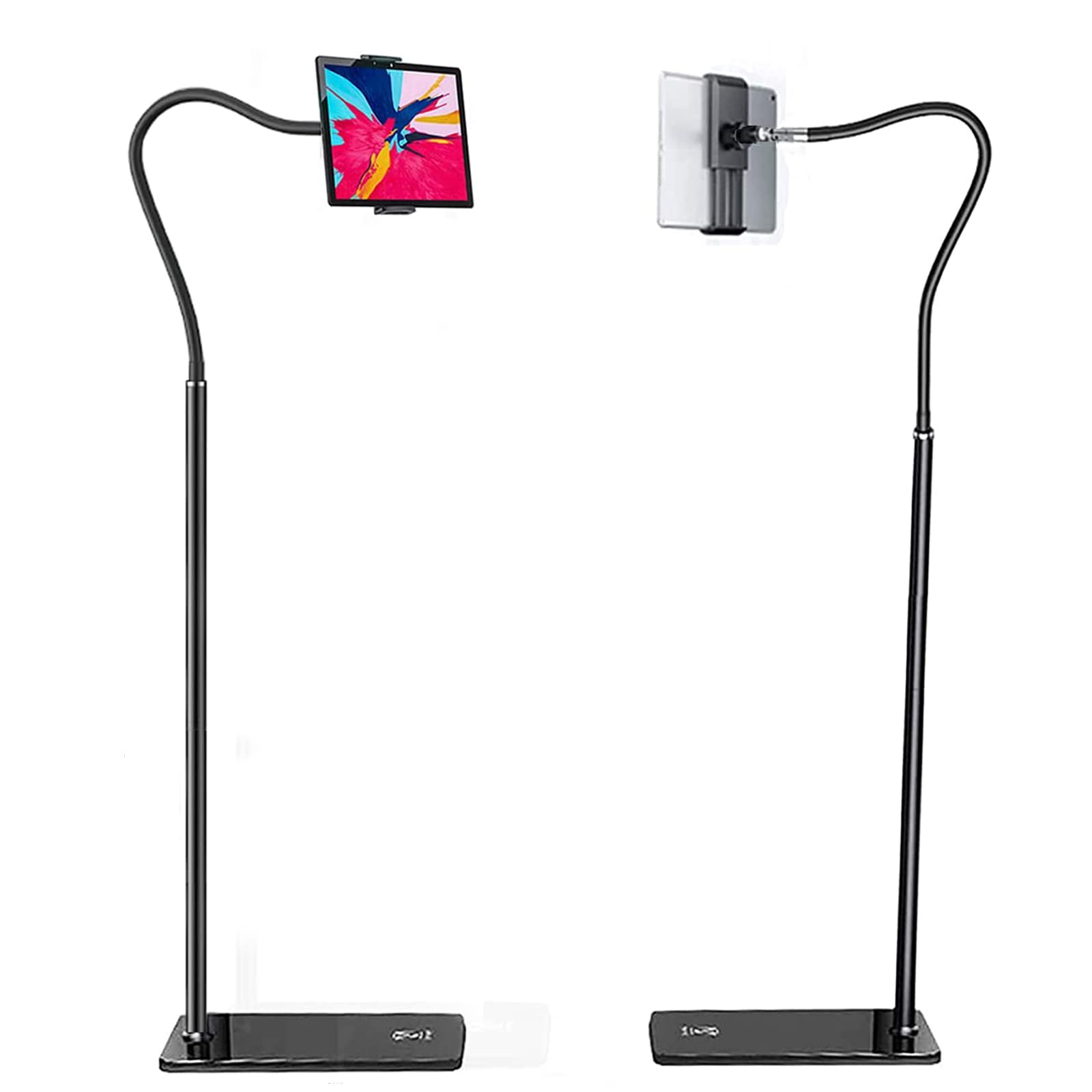 Viowey Gooseneck Phone Holder, Height Adjustable Tablet Floor Stand Holder Compatible with 4.6"- 12.9"Cellphone, Tablet, iPhone, iPad Pro Air Mini, Tablet, Kindle, 360° Rotation