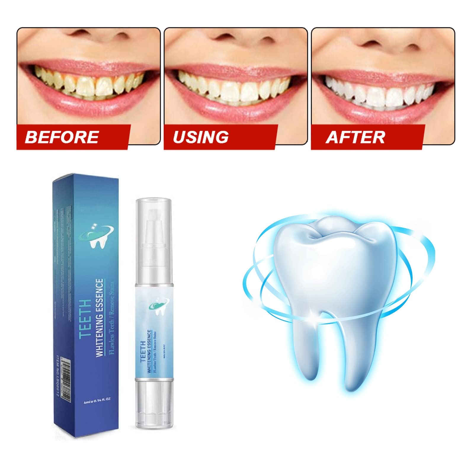 3Pcs Teeth Whitening Pen,Teeth Whitening Gel,Teeth Whitening Essence Pen,Intensive Teeth Stain Remover,Reduce Yellowing Oral Care for Women & Men.