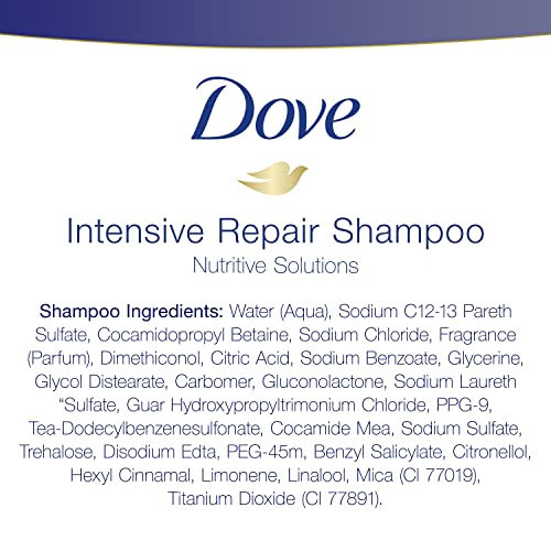 Dove Nutritive Solutions Strengthening Shampoo Intensive Repair 4 Count for Damaged Hair Dry Hair Shampoo Formula With Keratin Actives 20.4 oz