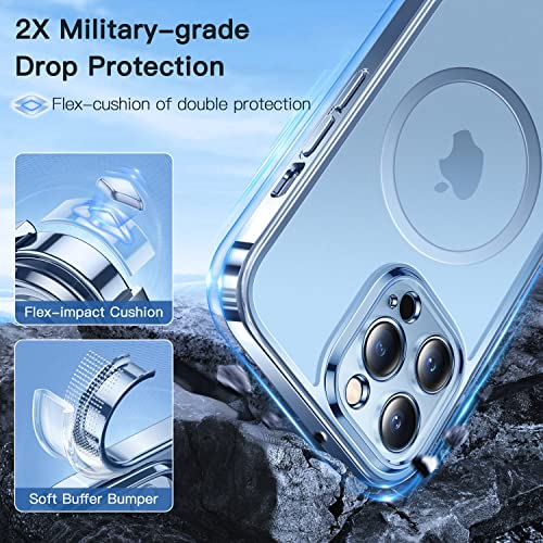 Alphex Magnetic Case for iPhone 13 Pro, Compatible with MagSafe, Super Strong Magnet, Look as Bare iPhone, Anti-Yellow, 8FT Military Grade Shockproof Matte Slim Phone Case 6.1 inch, Sierra Blue