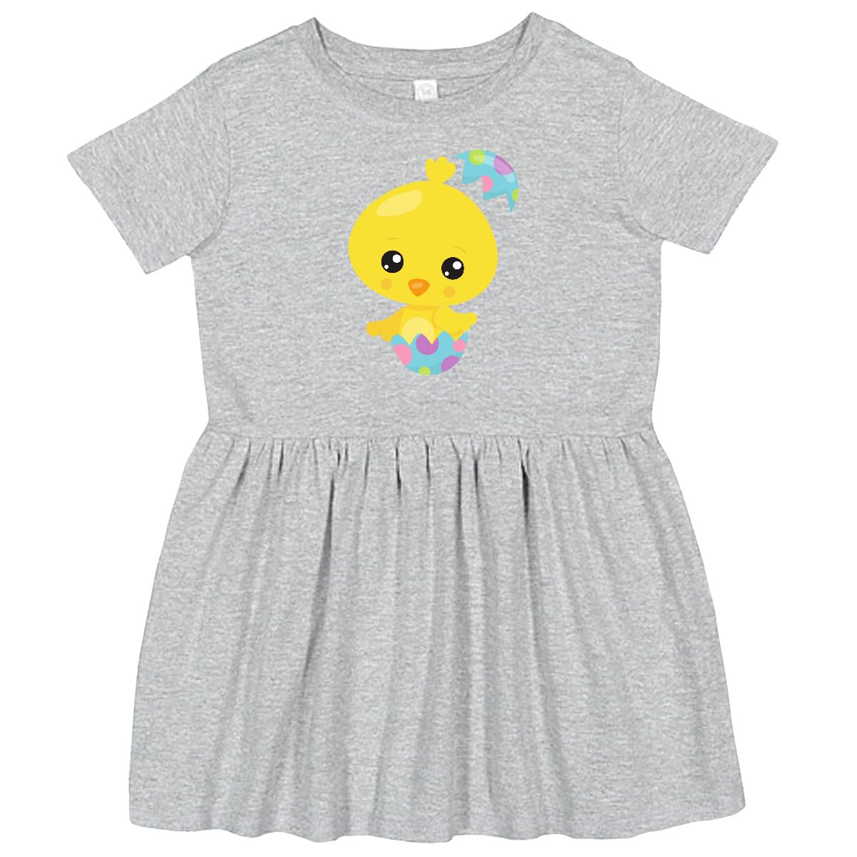 inktastic Easter, Cute Chicken, Baby Chicken, Easter Eggs Toddler Dress 3T Heather Grey 3a014