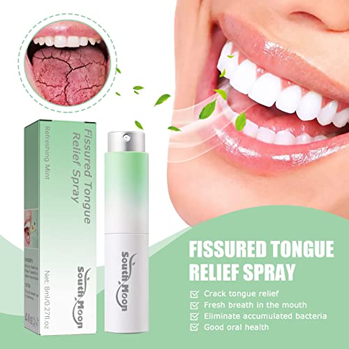 2Pc Fissured Tongue Relief Spray, Breath Freshener Spray for Tongue Treatment