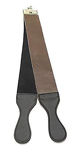 G.B.S Mahogany Wood, Shave Ready Straight Razor, Leather Strop Made with Cow Hide Leather Steel Clamp, Wooden Handle